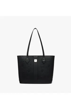 Mcm Small New Liz Shopper In Embossed Monogram Leather
