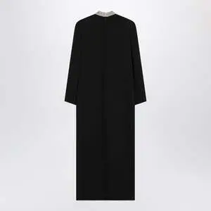 Valentino Garavani Silk Cady Couture Dress With Rhinestone Embellished Scarf
