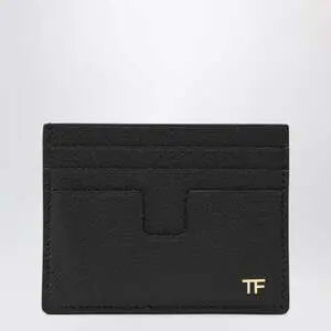 TOM FORD Grained Calf Leather Card Holder - Black