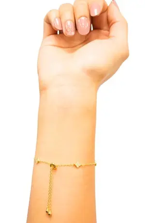 Argento Vivo Clover Cubic Zirconia Slider Bracelet