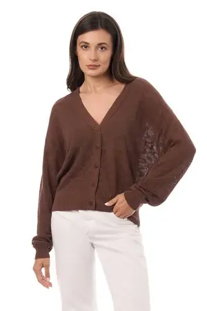 Equipment Leopard V-neck Cardigan - Nutshell