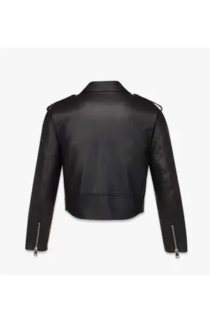Mcm Cropped Rider Jacket In Lamb Leather