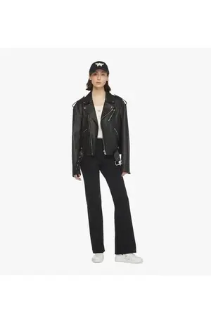 Mcm Cropped Rider Jacket In Lamb Leather