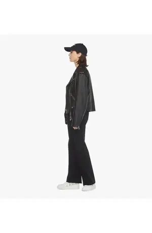 Mcm Cropped Rider Jacket In Lamb Leather