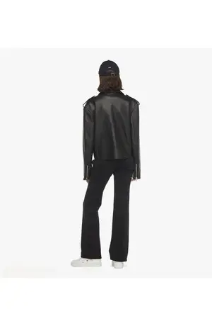 Mcm Cropped Rider Jacket In Lamb Leather