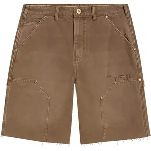 ELWOOD Ripped Carpenter Denim Shorts - Brown