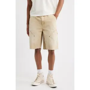 ELWOOD Ripped Carpenter Denim Shorts - Khaki