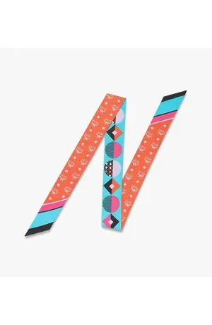 Mcm Monogram Print Petite Scarf In Organic Silk