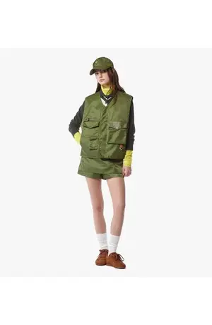 Mcm Econyl Vest With Monogram Print Leather Trim