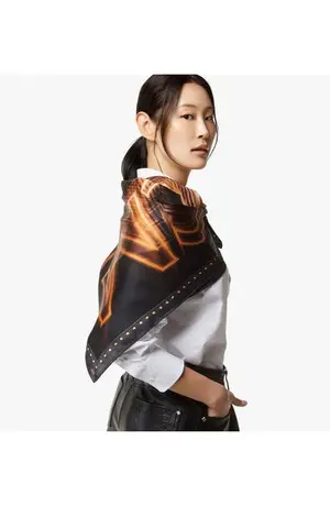 Mcm M50 Logo Silk Scarf