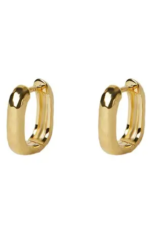 Argento Vivo Hammered U-shape Huggie Hoop Earrings - Gold