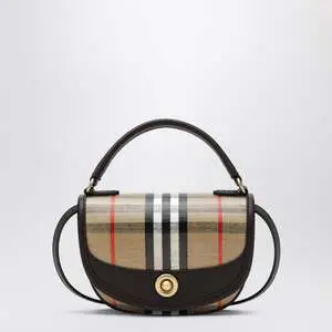 Burberry Highlands Mini Bag In Cotton And Linen - Cream