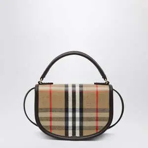Burberry Highlands Mini Bag In Cotton And Linen - Cream