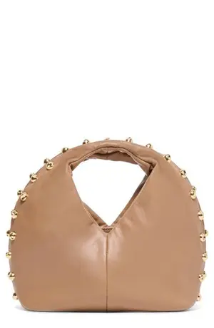 Dolce Vita Drea Faux Leather Handbag With Stud Embellishments - Taupe