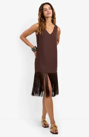 Trina Turk Aymani Fringe Mini Dress