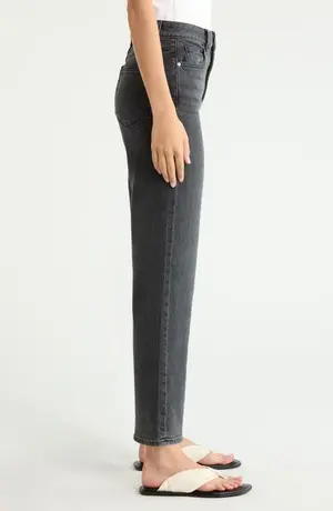 Paige Stevie Straight Leg Ankle Jeans In Dark Wash