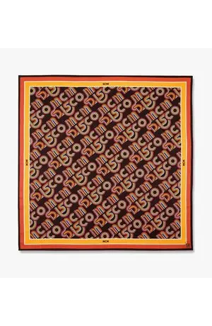 Mcm Disco Monogram Scarf In Organic Silk - Cinnamon