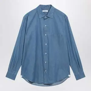 Loro Piana Andre Cotton Denim Shirt In Super Stone Washed - Blue