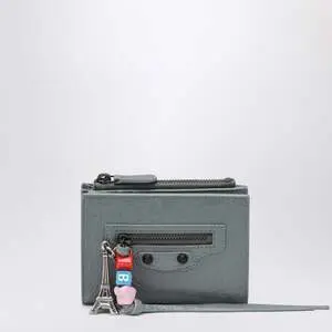 Balenciaga Le City Bifold Lambskin Wallet In -grey - Blue