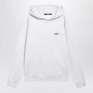 Jacquemus Grey Hoodie With Grosgrain Logo - Gray