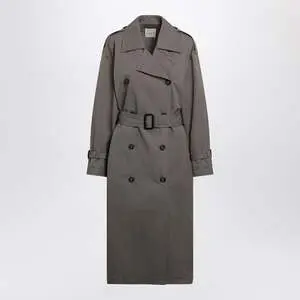 TOTEME Double-breasted Cotton-blend Trench Coat - Gray