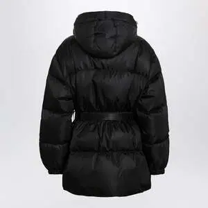 Prada Re-nylon Hooded Padded Jacket With Belt And Pouch
