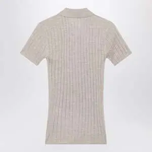 TOTEME Ribbed Cashmere And Silk Polo Shirt
