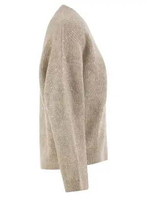 Peserico V-neck Knitted Cardigan With Sequins