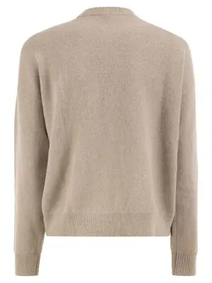 Peserico Crew Neck Alpaca Blend Jumper With Sequins - Cream