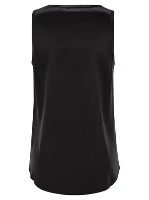 Brunello Cucinelli Stretch Silk Satin Top - Black
