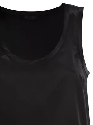 Brunello Cucinelli Stretch Silk Satin Top - Black