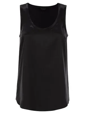 Brunello Cucinelli Brunello Cucinelli Stretch Silk Satin Top Black