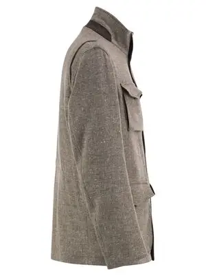 Herno Virgin Wool Field Jacket With Concealed Hood