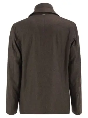 Herno Silk And Cashmere Tailored Jacket With Removable Inner Bib