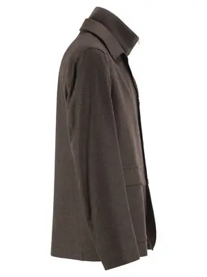 Herno Silk And Cashmere Tailored Jacket With Removable Inner Bib