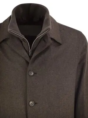 Herno Silk And Cashmere Tailored Jacket With Removable Inner Bib