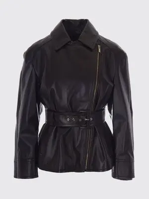 Max Mara Leather Belted Jacket - Brown