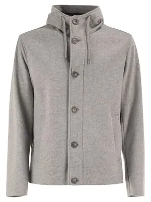 Herno Wool-effect Hooded Jacket - Multicolor