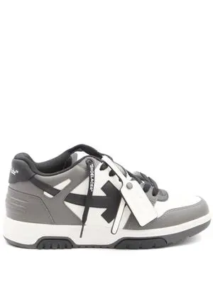 Off-White OFF-WHITE Leather Paneled Lace-Up Sneakers Multicolor