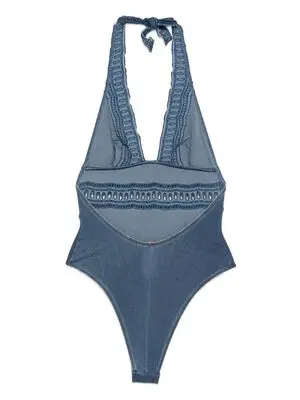 ERMANO SCERVINO Halterneck One Piece With Lace Detail