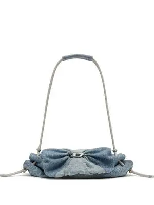 DIESEL® Denim Shoulder Bag With Crystal Embellishment - Multicolor