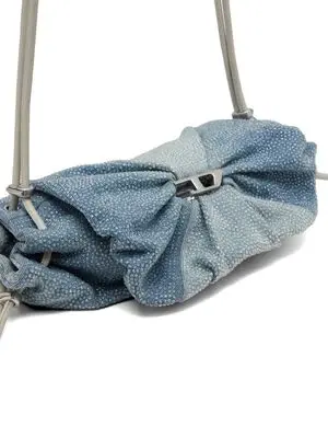 DIESEL® Denim Shoulder Bag With Crystal Embellishment - Multicolor