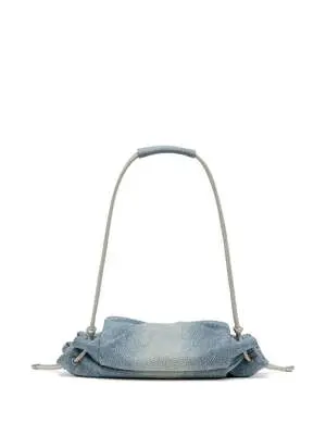 DIESEL® Denim Shoulder Bag With Crystal Embellishment - Multicolor