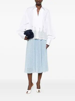 ERMANO SCERVINO Ermanno Scervino Embroidered Pleated Long Skirt