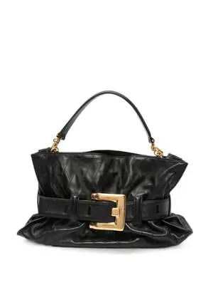 Balmain Black Leather Anthem Medium Tote - Multicolor