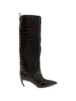 Attico Lea Leather Boots - Multicolor