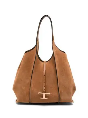 TOD'S T Timeless Medium Suede Tote Bag - Multicolor