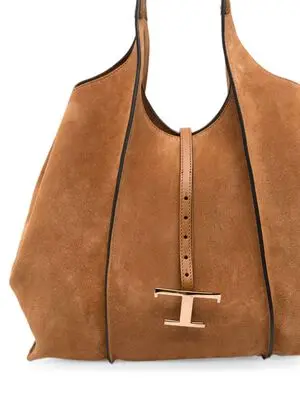TOD'S T Timeless Medium Suede Tote Bag - Multicolor