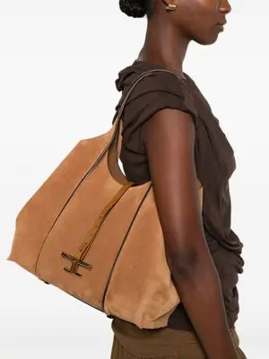 TOD'S T Timeless Medium Suede Tote Bag - Multicolor