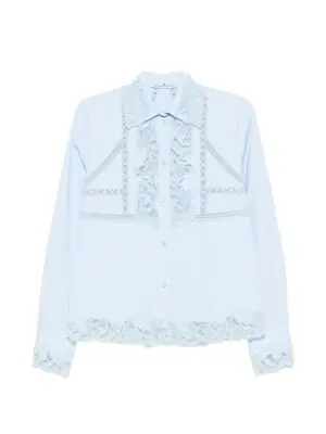 ERMANO SCERVINO Ermanno Scervino Embroidered Cotton Shirt With Lace Trim - Multicolor